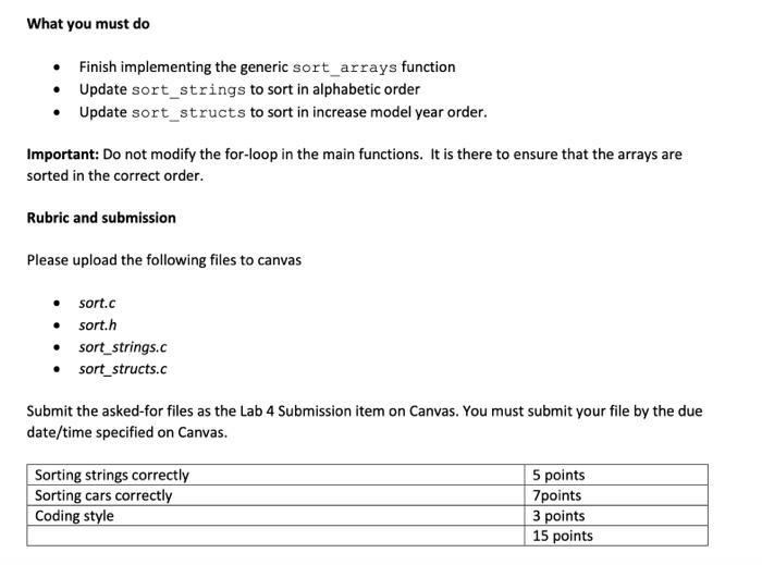 Solved sort.c #include "sort.h" #include /* | Chegg.com