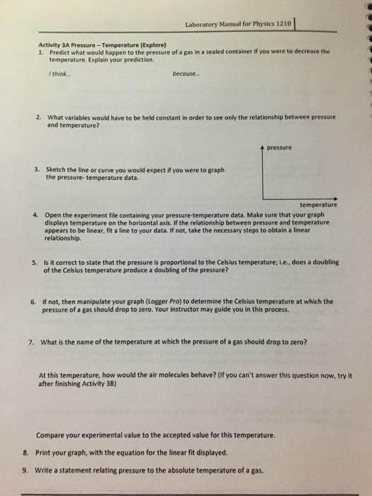 Solved Laboratory Manual for Physics 1210 Activity 3A | Chegg.com