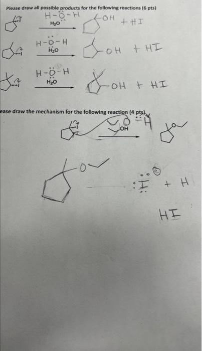 Solved Please draw all possible products for the following | Chegg.com