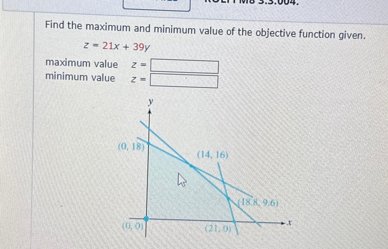 Solved Find The Maximum And Minimum Value Of The Objective 8377