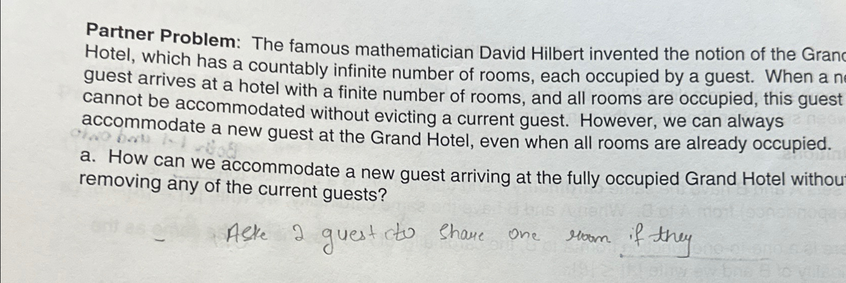 Solved Partner Problem: The famous mathematician David | Chegg.com