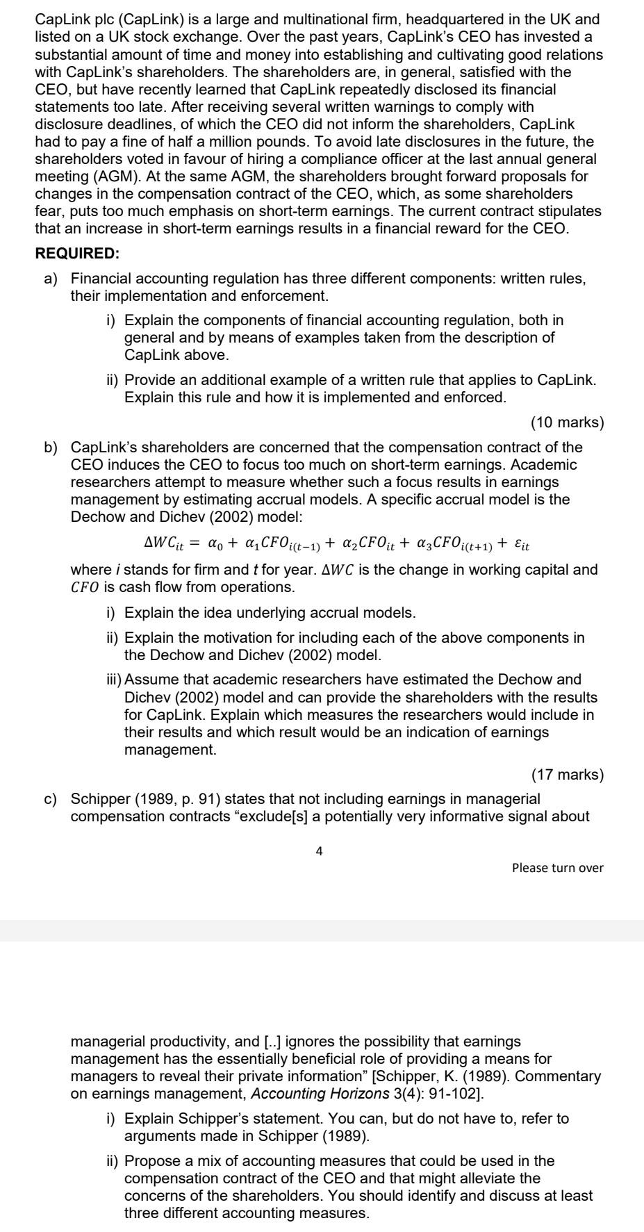 CapLink plc (CapLink) is a large and multinational | Chegg.com