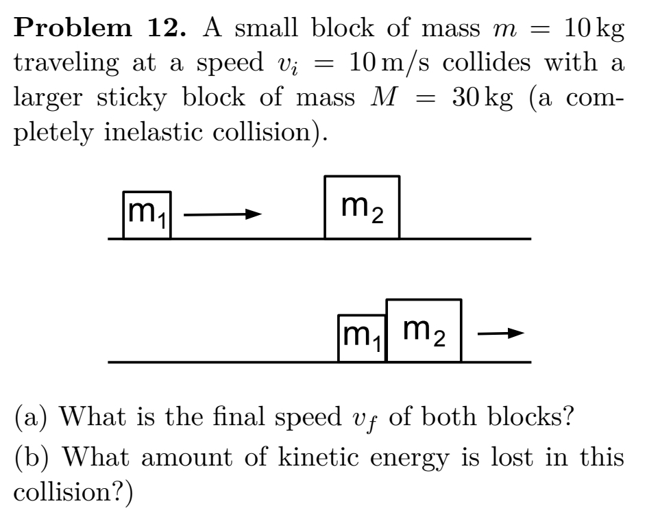 Solved Problem 12. ﻿A small block of mass m=10kg ﻿traveling | Chegg.com