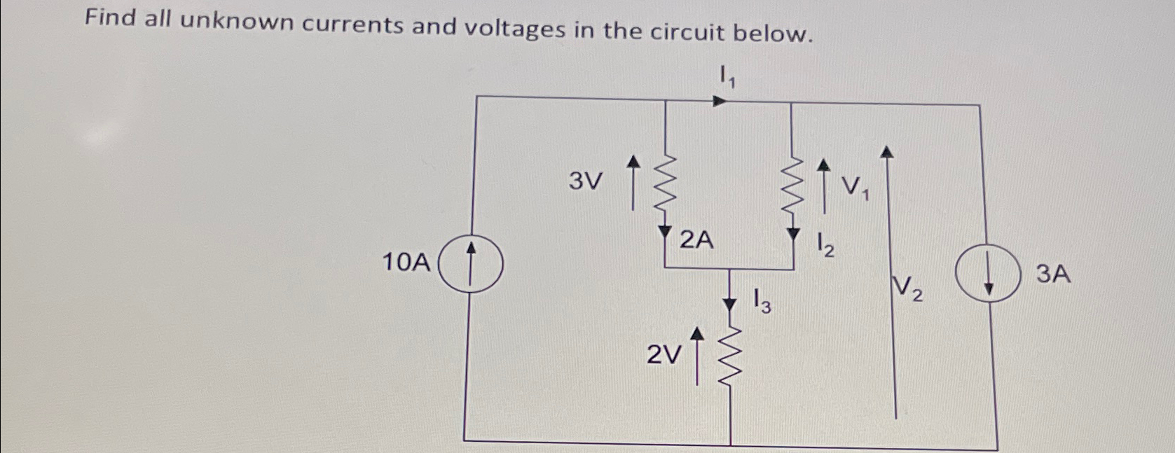 Solved Find all unknown currents and voltages in the circuit | Chegg.com