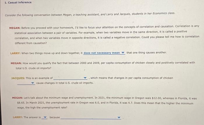 Solved Homework: Chapter 19 1. Casual inference Consider the | Chegg.com
