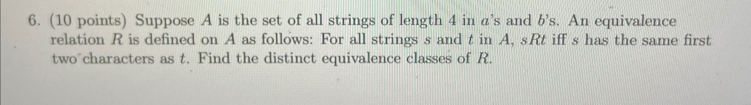 (10 ﻿points) ﻿Suppose A ﻿is the set of all strings of | Chegg.com