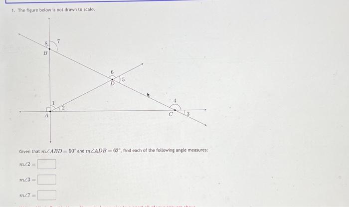 Solved 1. The figure below is not drawn to scale. Given that | Chegg.com