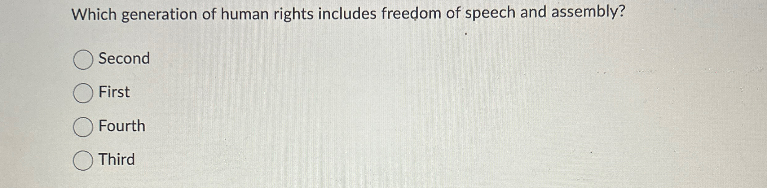 Solved Which generation of human rights includes freedom of | Chegg.com