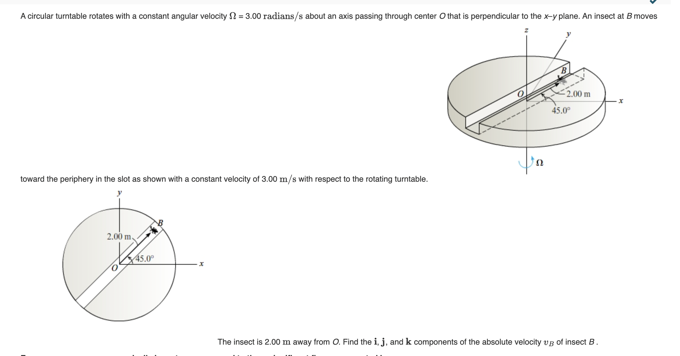 Solved A circular turntable rotates with a constant angular | Chegg.com