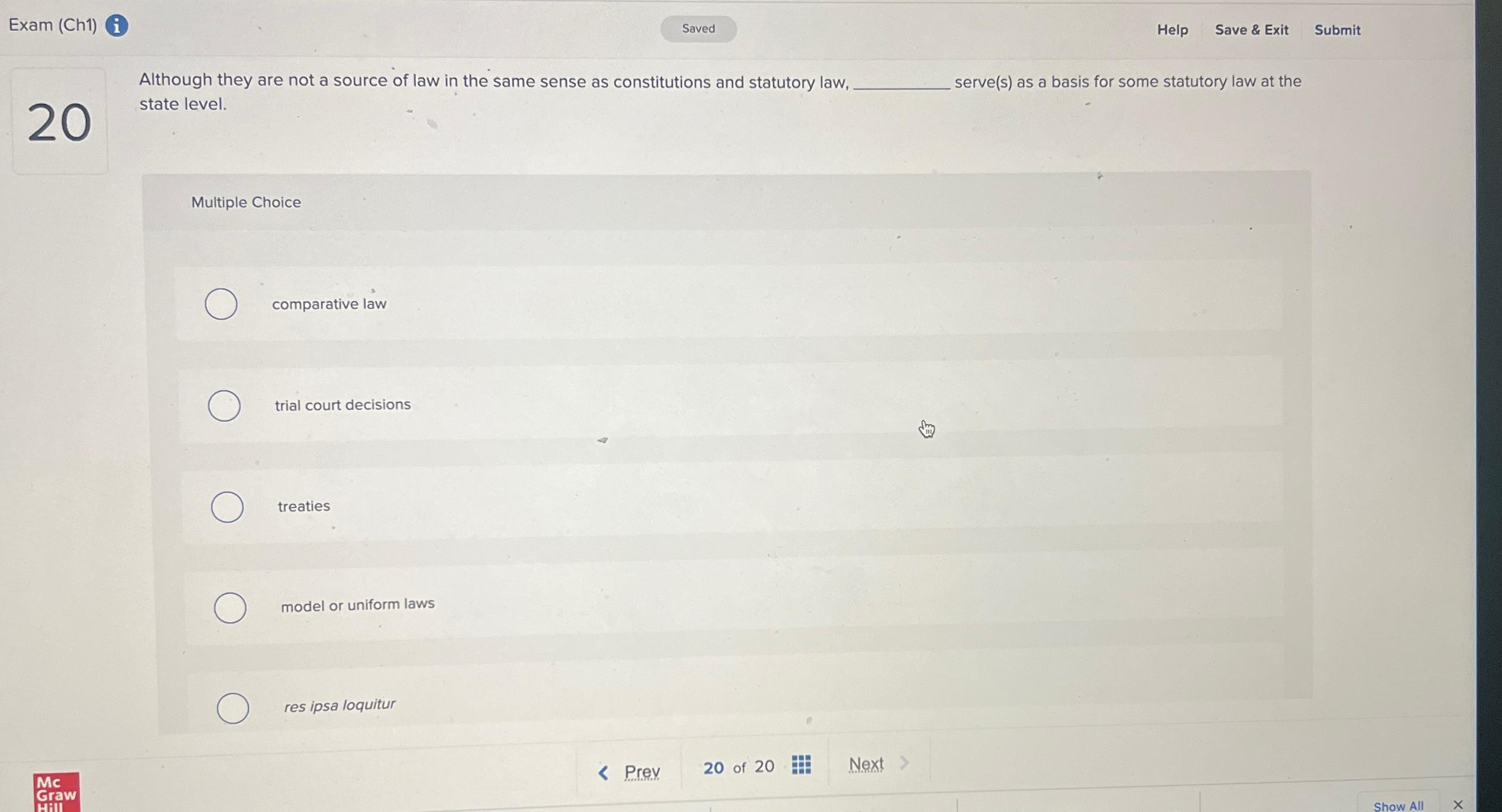 Solved Exam (Ch1) ﻿iSavedHelpSave & ExitSubmitAlthough they | Chegg.com