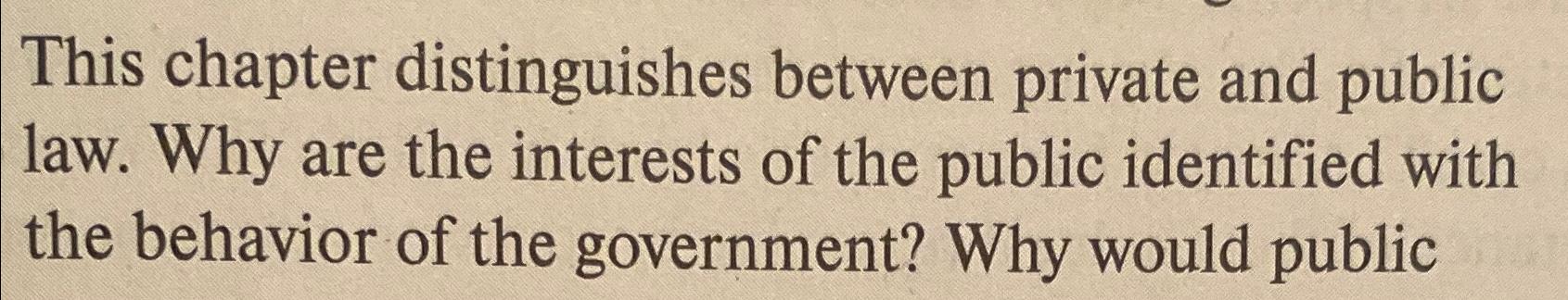 Solved This chapter distinguishes between private and public | Chegg.com