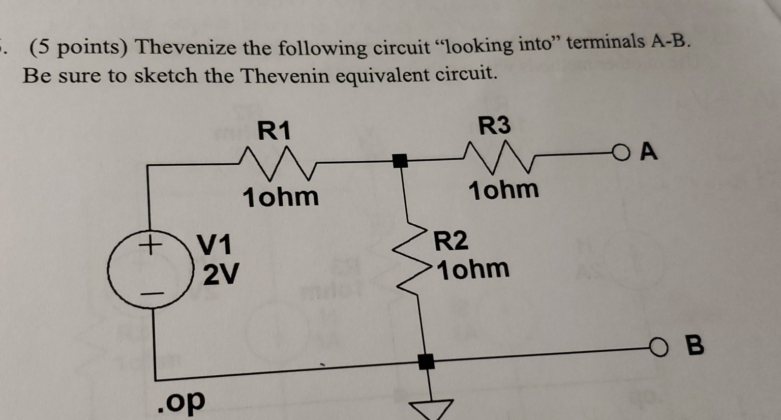 Solved (5 ﻿points) ﻿Thevenize the following circuit "looking | Chegg.com