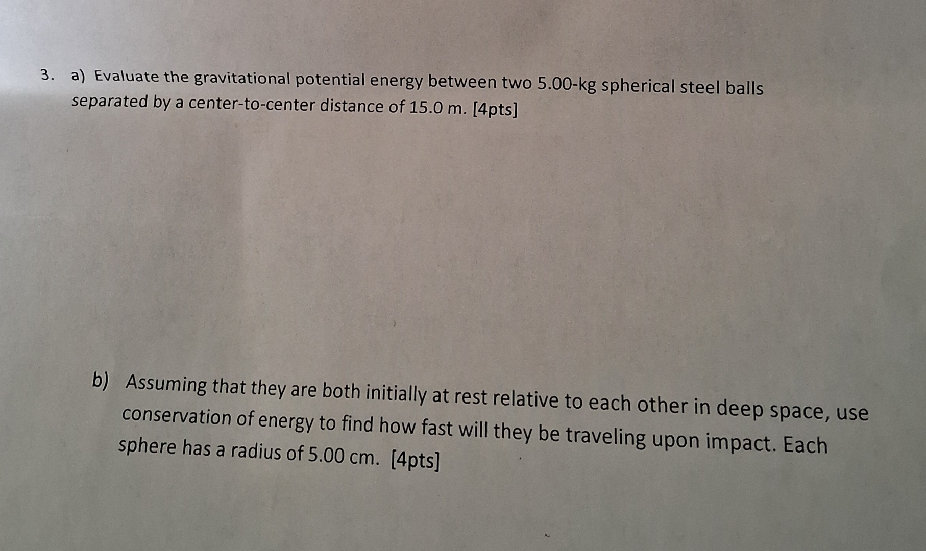 Solved a) ﻿Evaluate the gravitational potential energy | Chegg.com