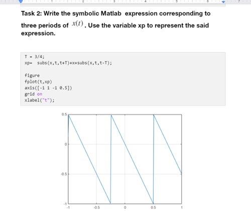 Solved Task 2 Write The Symbolic Matlab Expression 3880