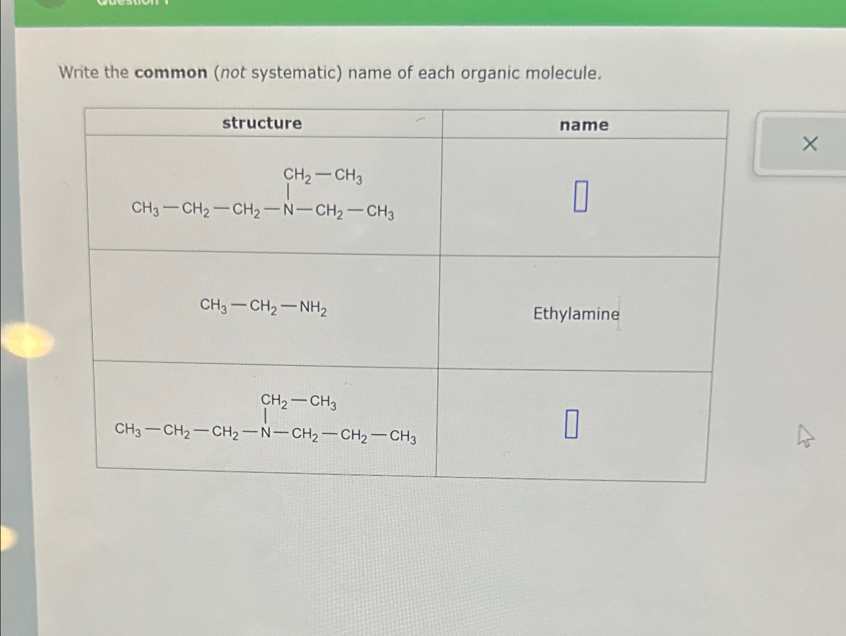 Solved Write the common (not systematic) ﻿name of each | Chegg.com