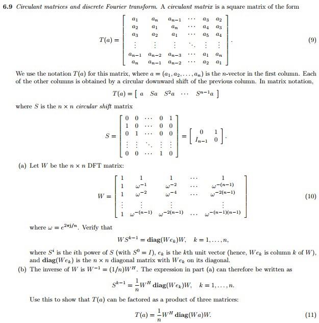 6.9 Circulant matrices and discrete Fourier | Chegg.com