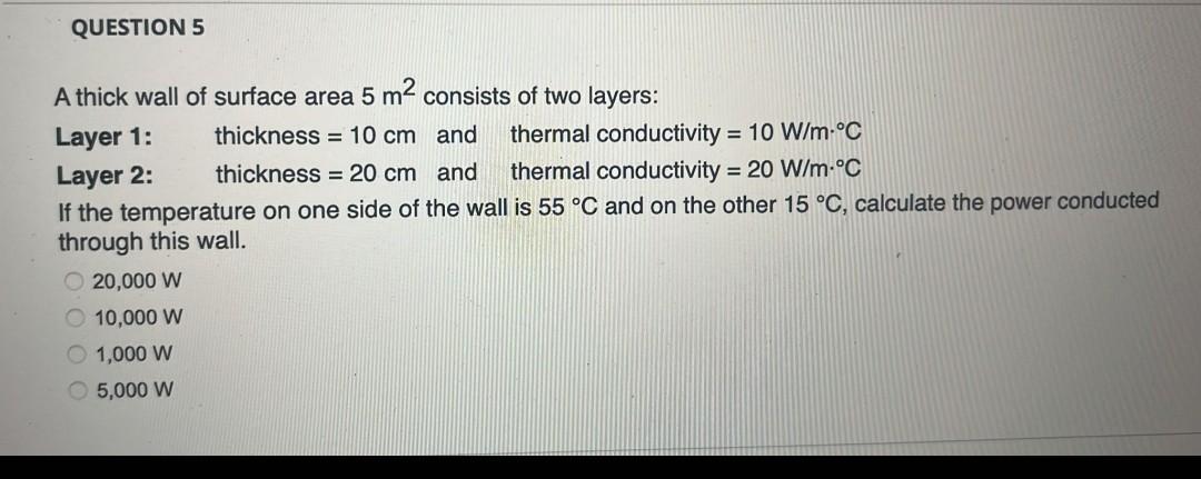 Solved A thick wall of surface area 5 m2 consists of two | Chegg.com