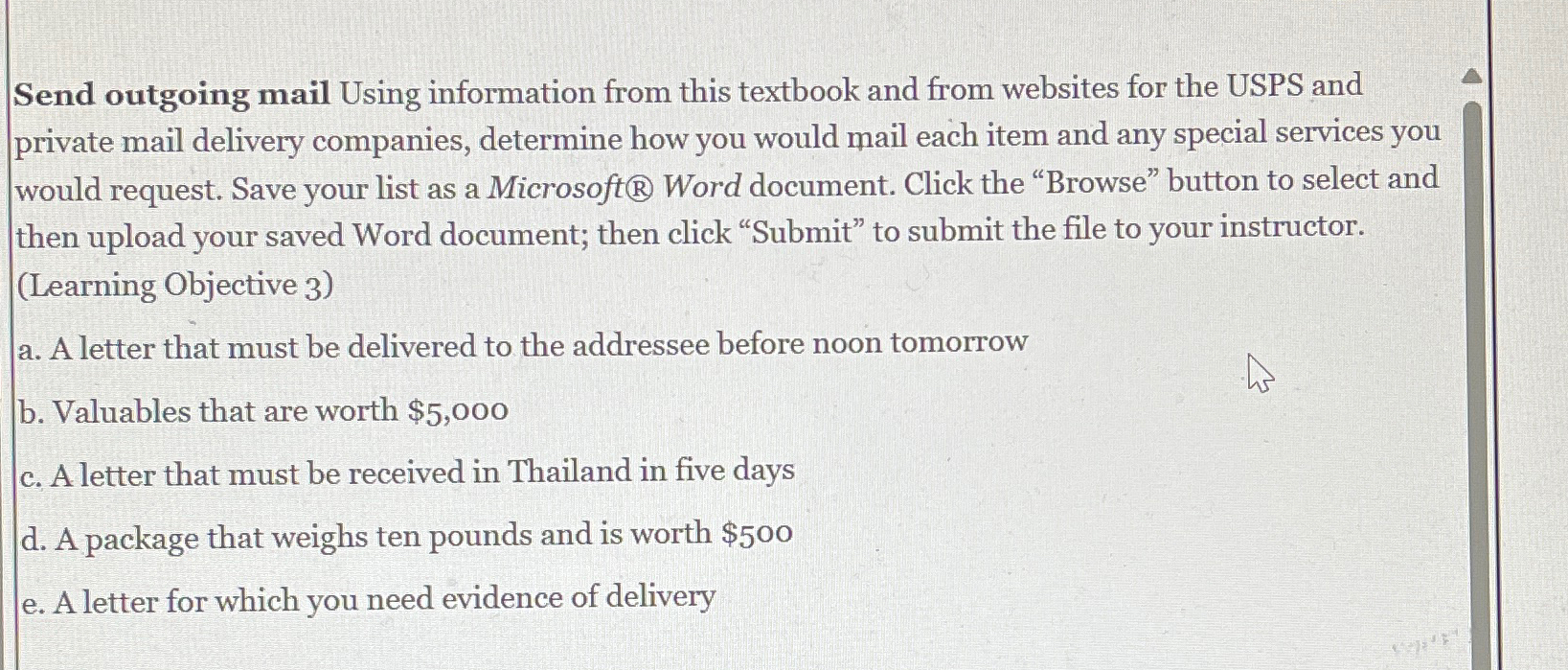 Solved Send outgoing mail Using information from this | Chegg.com