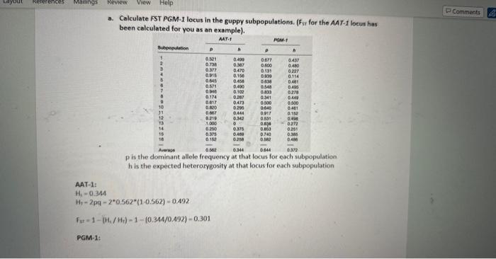 Solved The fixation index (FST) is a measure of population | Chegg.com