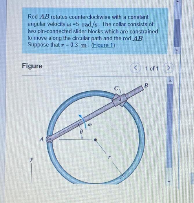Solved Rod AB rotates counterclockwise with a constant | Chegg.com
