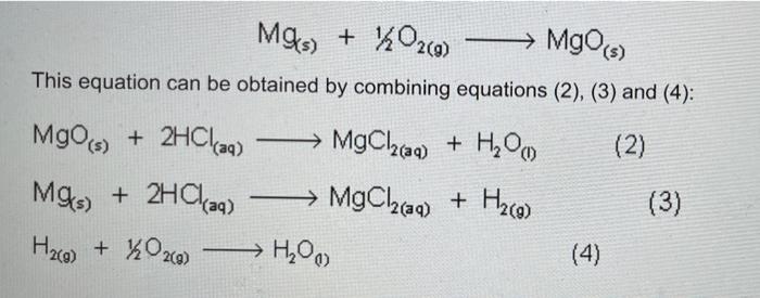 Solved Mg) + O2(0) + XO260 — Mgos) This equation can be | Chegg.com