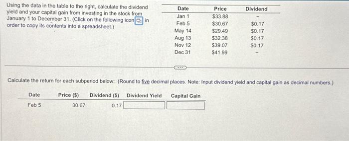 Solved Using the data in the table to the right, calculate | Chegg.com