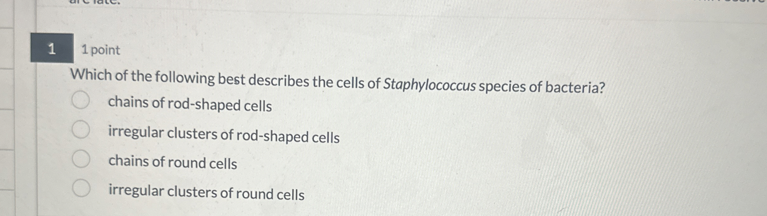 Solved 1,1 ﻿pointWhich of the following best describes the | Chegg.com