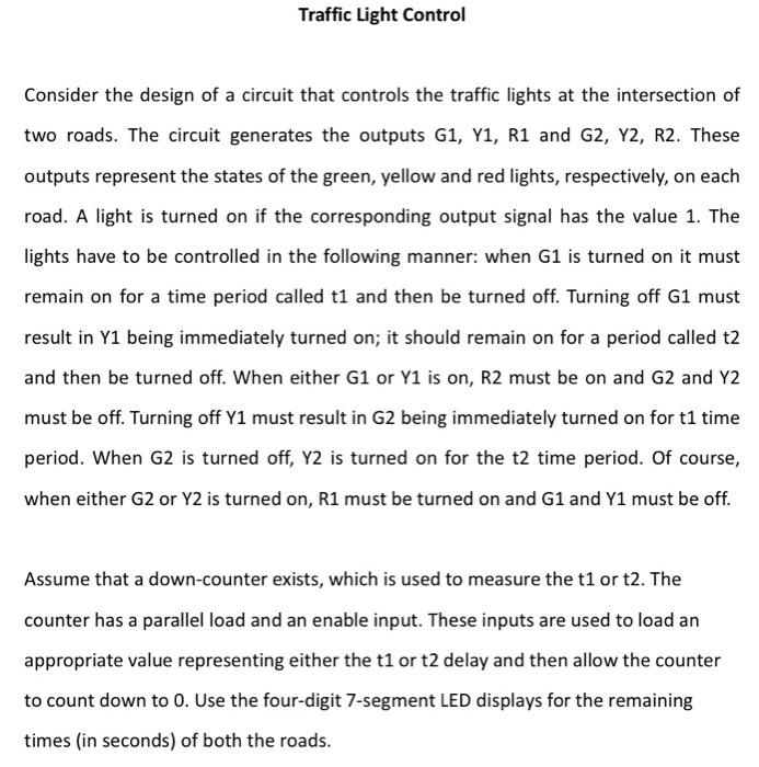 Solved Consider the design of a circuit that controls the | Chegg.com