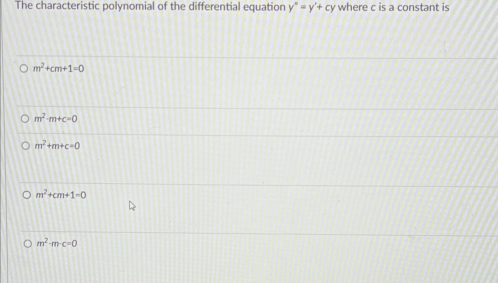 Solved The characteristic polynomial of the differential | Chegg.com