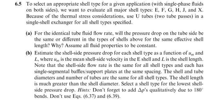 6.5 To select an appropriate shell type for a given | Chegg.com