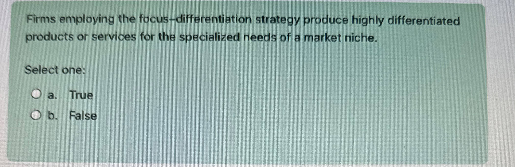 Solved Firms employing the focus-differentiation strategy | Chegg.com