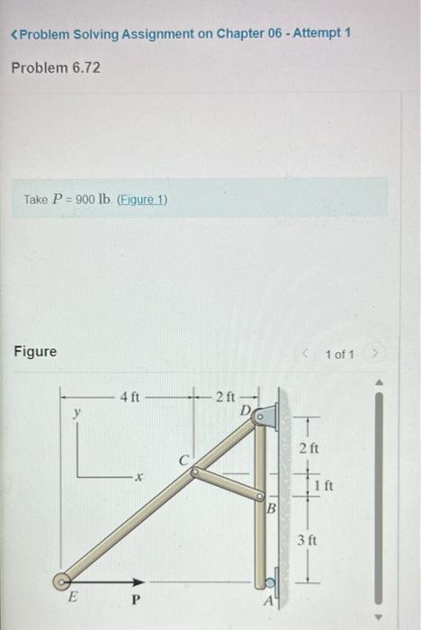 Solved Take P=900lb. Part A) Determine the horizontal and | Chegg.com