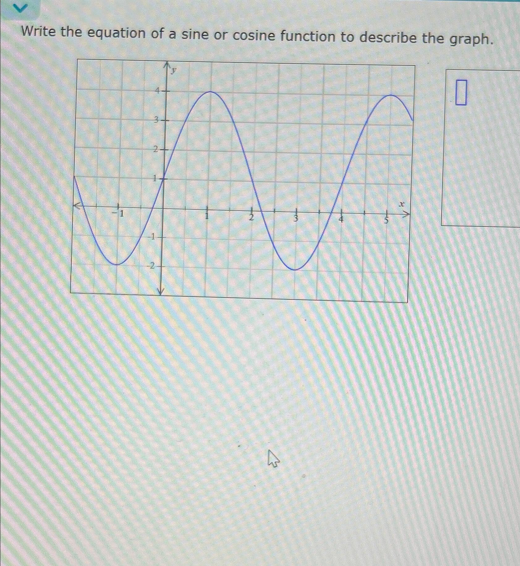 Solved Write the equation of a sine or cosine function to | Chegg.com