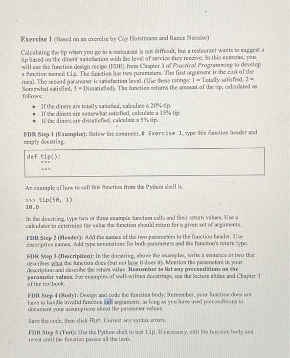 Solved Exercise 1 (Based on an exercise by Cay Horstmann and | Chegg.com