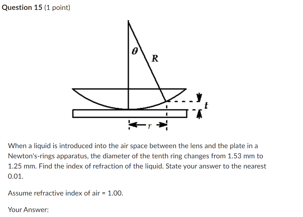 Solved Question 15 (1 ﻿point)When a liquid is introduced | Chegg.com