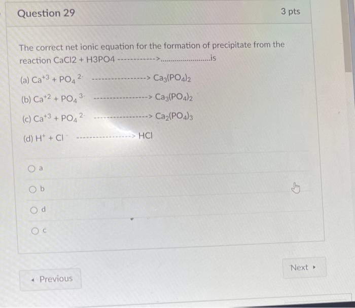 Solved The correct net ionic equation for the formation of | Chegg.com