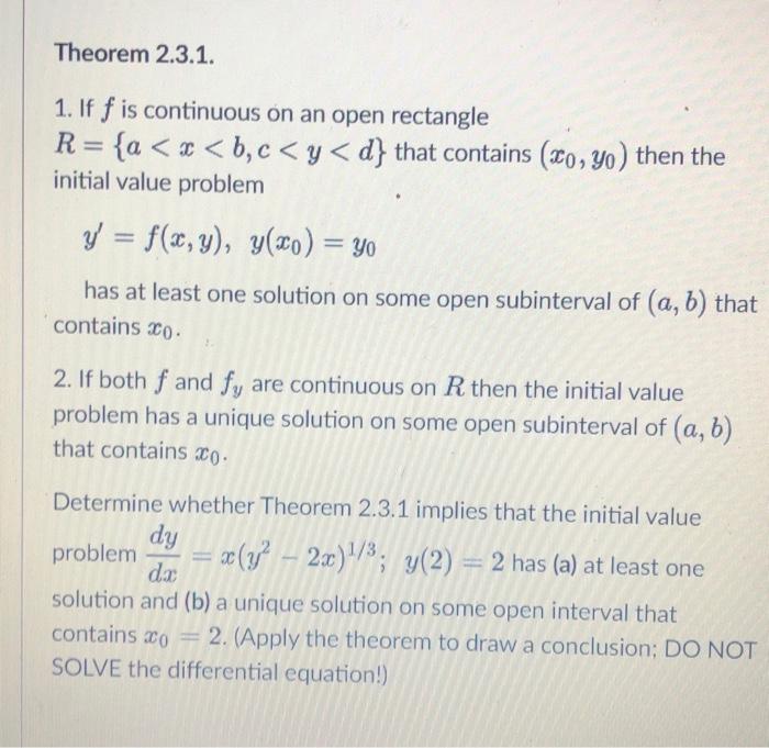 Solved 1. If f is continuous on an open rectangle R={a | Chegg.com