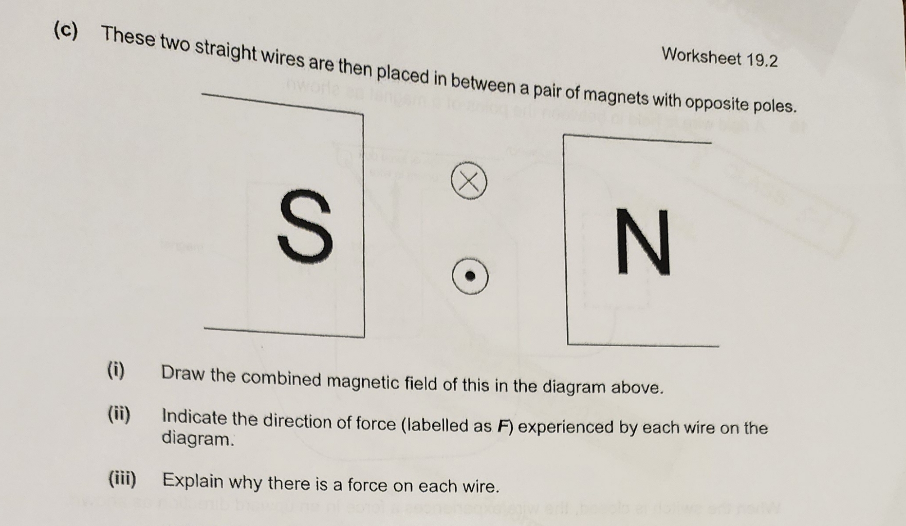 Solved (i) ﻿Draw the combined magnetic field of this in the | Chegg.com