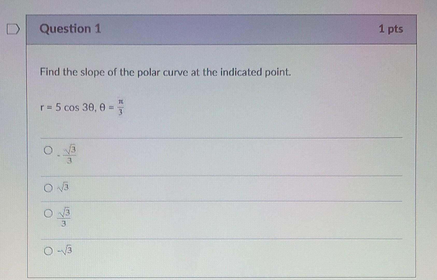 Solved Find the slope of the polar curve at the indicated | Chegg.com