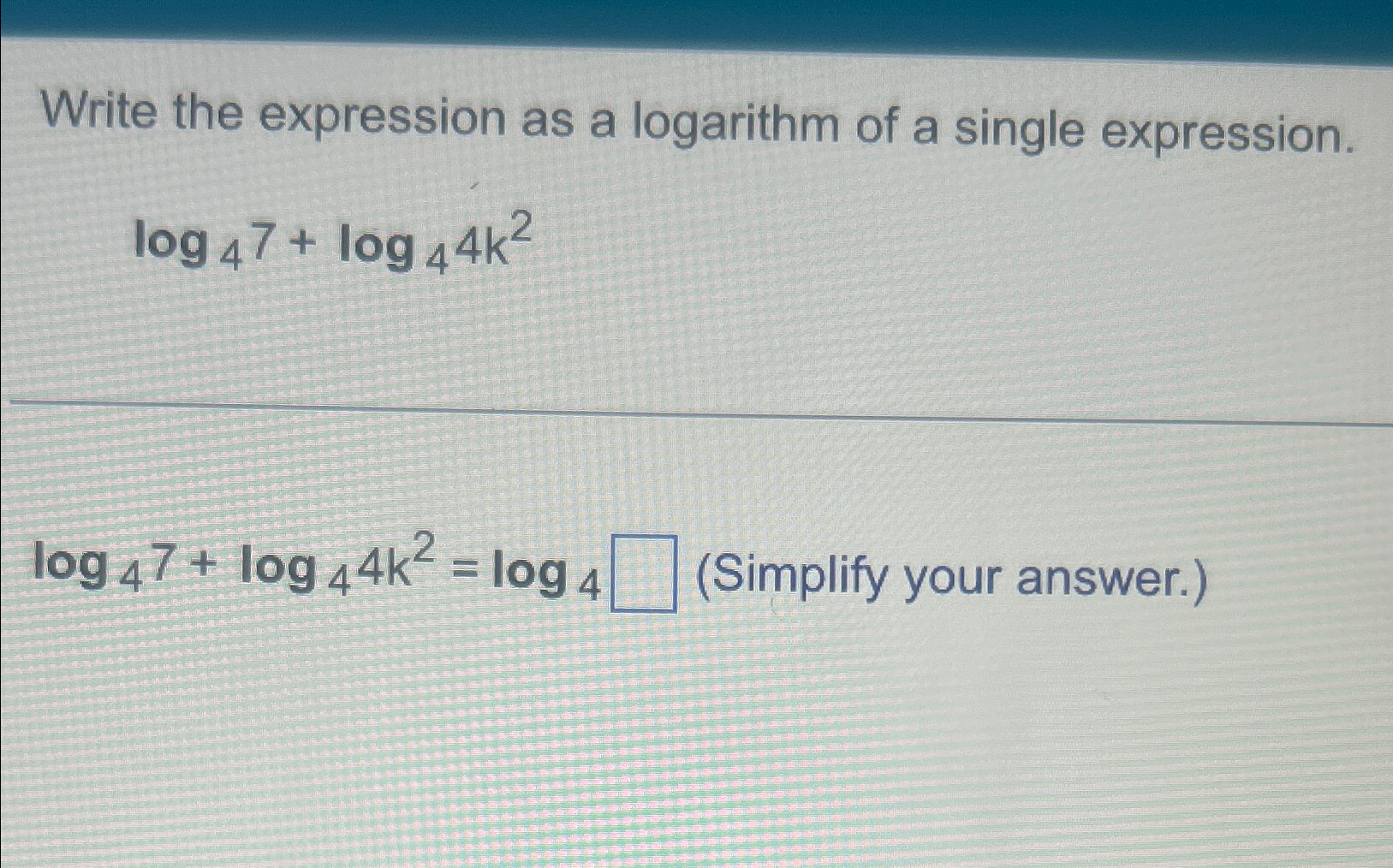 Solved Write the expression as a logarithm of a single | Chegg.com