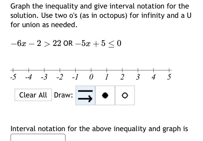 Solved Graph the inequality and give interval notation for | Chegg.com