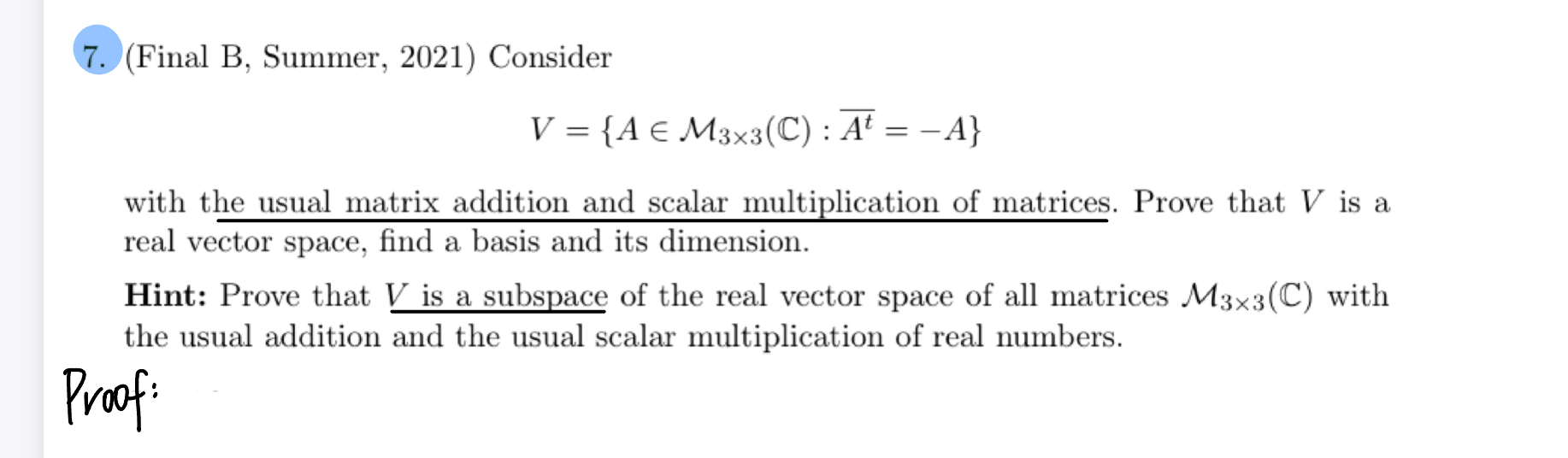 Solved (Final B, ﻿Summer, 2021) | Chegg.com
