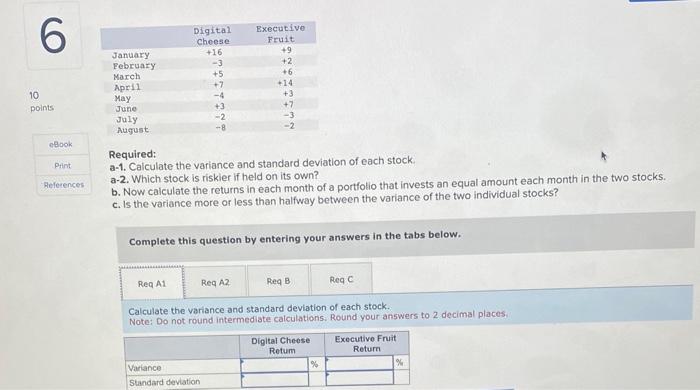 Solved Required: a-1. Calculate the variance and standard | Chegg.com