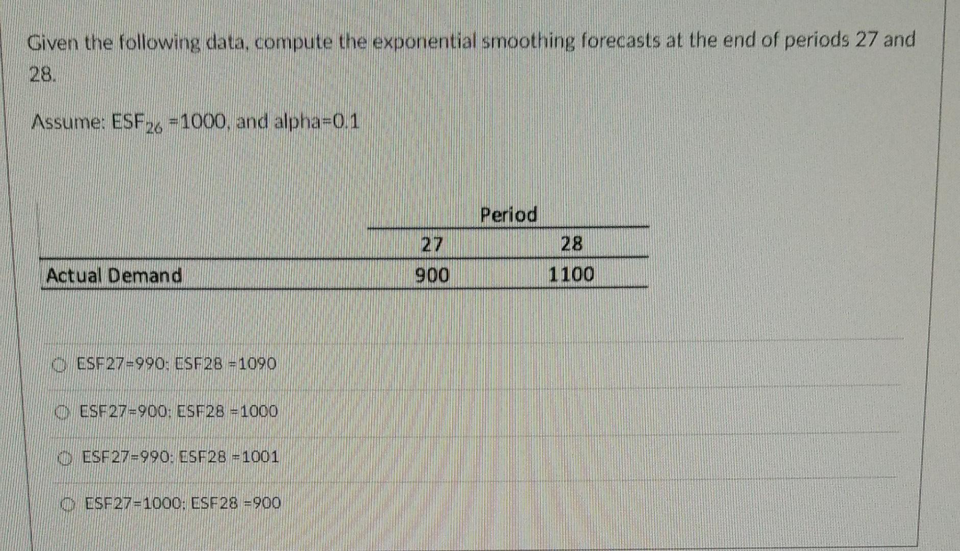 Solved Given the following data, compute the exponential | Chegg.com