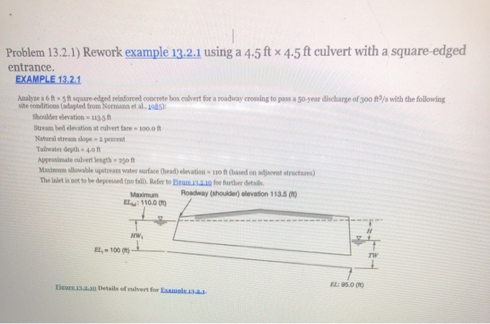Solved Problem 13.2.1) Rework example 13.2.1 using a 4.5 ft | Chegg.com