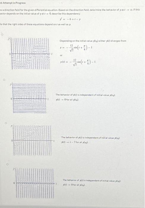 Solved nt Attempt in Progress wa direction field for the | Chegg.com