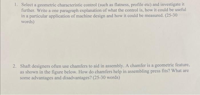 Solved 1. Select a geometric characteristic control (such as | Chegg.com