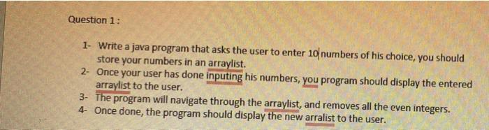 Solved Question 1: 1. Write a java program that asks the | Chegg.com