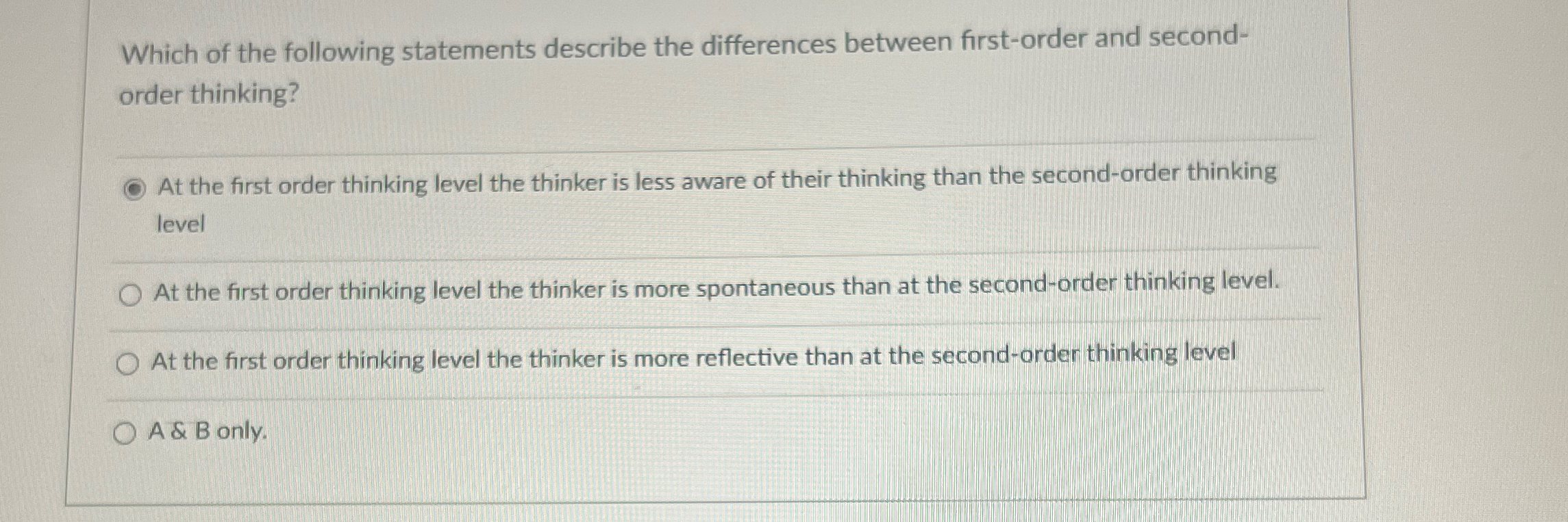 Solved Which of the following statements describe the | Chegg.com