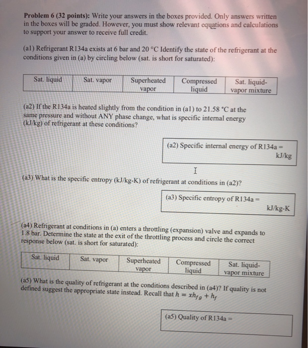 Solved Problem 6 (32 points): Write your answers in the | Chegg.com Solved Problem 6 (32 points): Write your answers in the | Chegg.com